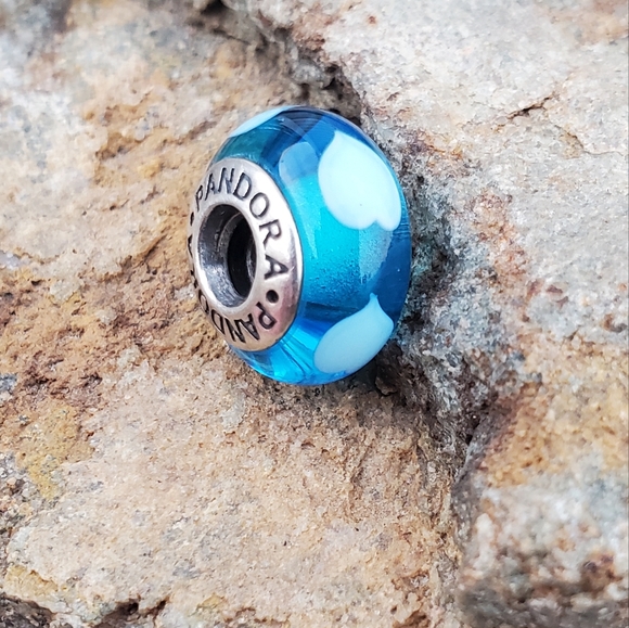 Pandora | Jewelry | Pandora Blue Heart Bead | Poshmark